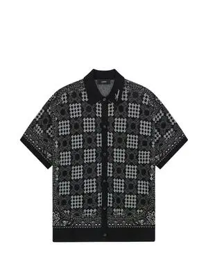 Amiri Ma Quad Checker Crochet Shirt - Black