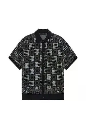 Amiri Ma Quad Checker Crochet Shirt - Black