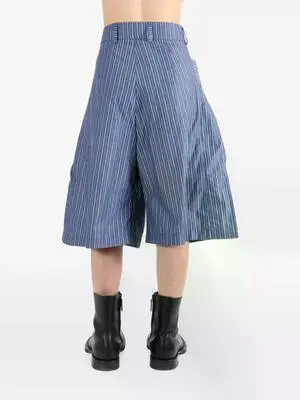 EMERGENCY ROOM Vertical-stripe Pleated Shorts