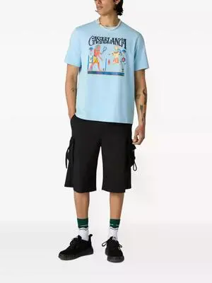 Casablanca Light Egyptian Tennis Match Short Sleeve T-shirt - Blue