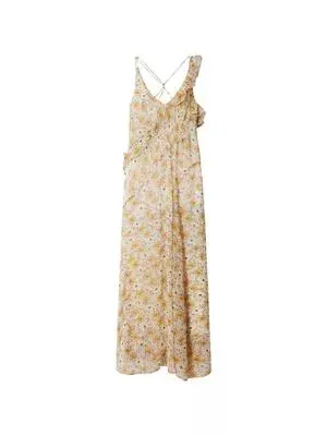 MARANT ETOILE Chiffon Floral Print Criss-cross Back Dress