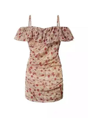 MARANT ETOILE Davilia Ruffled Floral-print Mini Dress - Neutrals