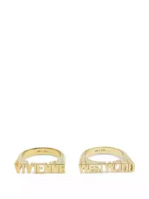 VIVIENNE WESTWOOD Essex Logo Ring Set - Gold
