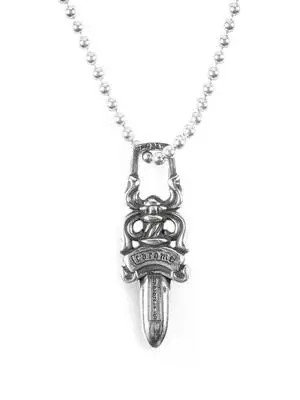 Chrome Hearts Sterling Dagger Ball Chain Necklace