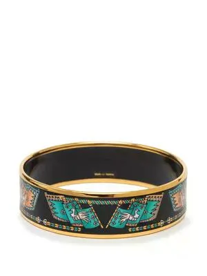 Hermès Wide Printed Enamel Bangle Bracelet