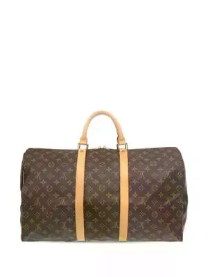 LOUIS VUITTON Monogram Keepall 50 Travel Bag - Brown