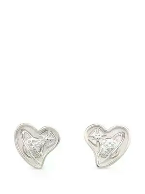VIVIENNE WESTWOOD Orb Heart Earrings - Silver