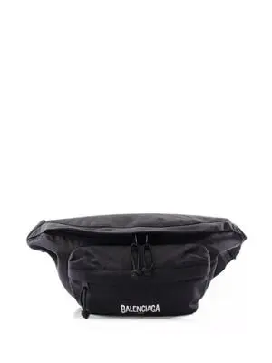 Balenciaga Logo Patch Explorer Belt Bag - Black
