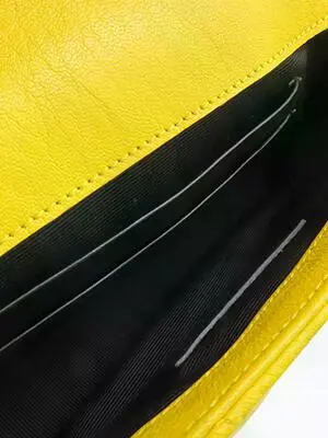Saint Laurent Baby Chevron Calfskin Monogram Classic Chain Bag - Yellow
