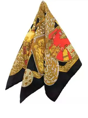 Hermès Art Des Steppes" Silk Scarf - Black