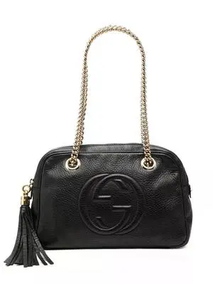 Gucci Soho Chain Zip Shoulder Bag - Black