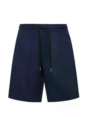 GIULIANO GALIANO Navy Slub Texture Shorts - Blue