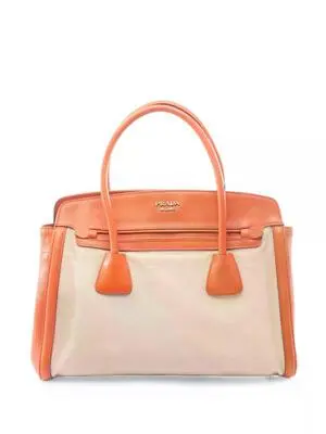 Prada Saffiano Leather Tote Bag - Neutrals