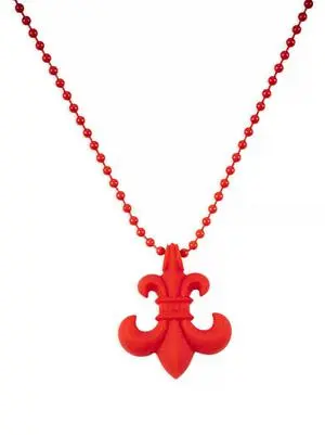 Chrome Hearts Bs Fleur Ball-chain Pendant Necklace - Red