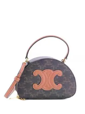 Celine Half Moon Case Triomphe Coated Canvas With Leather Pouch
