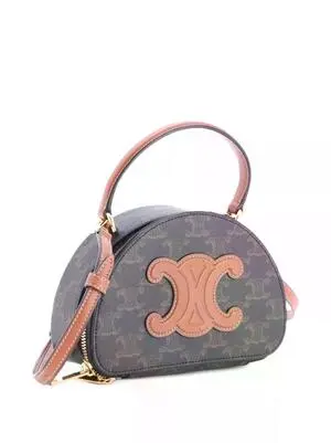 Celine Half Moon Case Triomphe Coated Canvas With Leather Pouch