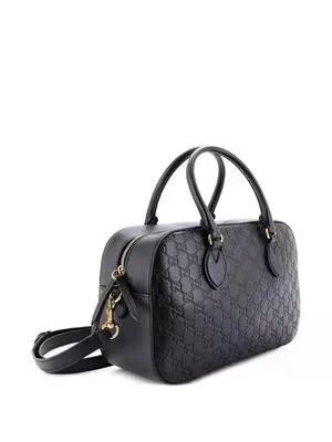 Gucci Signature Boston Bag In Leather