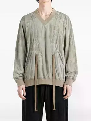 ZIGGY CHEN V-neck Long-sleeve Sweatshirt