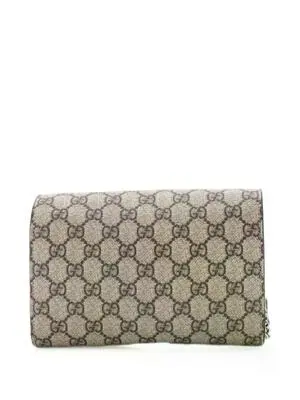 Gucci Dionysus Chain Wallet Gg Coated Canvas - Neutrals