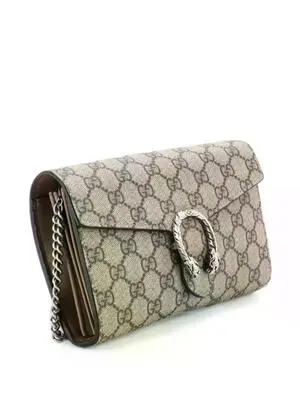 Gucci Dionysus Chain Wallet Gg Coated Canvas - Neutrals