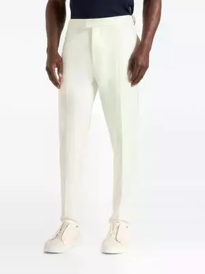 Manière De Voir Hubert Off-white Slim-fit Tailored Trousers - Neutrals