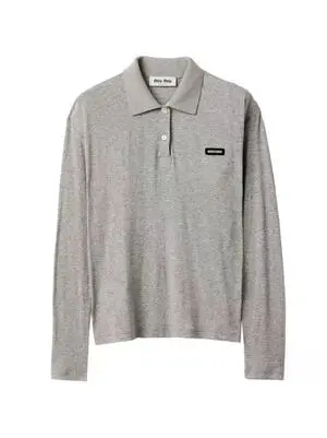 Miu Miu Ribbed Jersey Polo Shirt