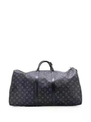 LOUIS VUITTON Keepall Bandoulière 55 Travel Bag - Black