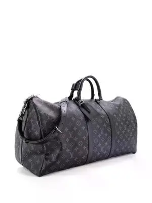LOUIS VUITTON Keepall Bandoulière 55 Travel Bag - Black