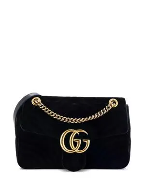 Gucci Gg Marmont Matelassé Velvet Shoulder Bag