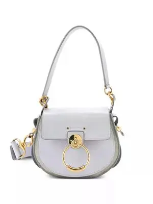 Chloé Tess Small Shoulder Bag In Leather - Blue