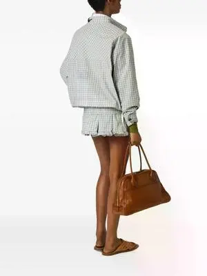 Miu Miu Pleated Check Miniskirt