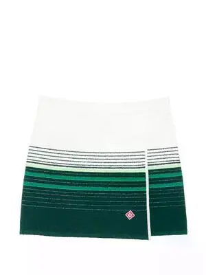 Casablanca Striped Wrap-front Mini Skirt - Green