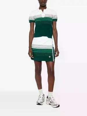 Casablanca Striped Wrap-front Mini Skirt