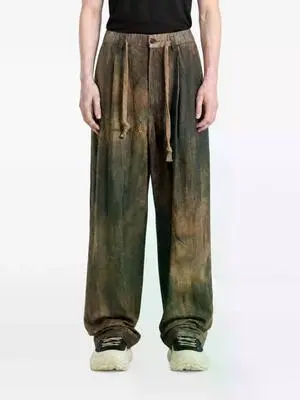 ZIGGY CHEN Abstract Pattern Pleated Trousers