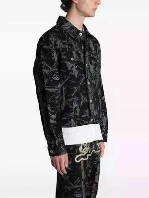 BILLIONAIRE BOYS CLUB - ICE CREAM Tree Camo Graphic-print Denim Jacket - Black