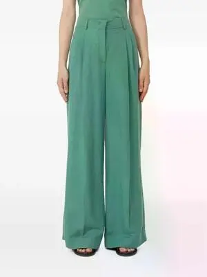 Max Mara Pleated Wide-leg Trousers - Green