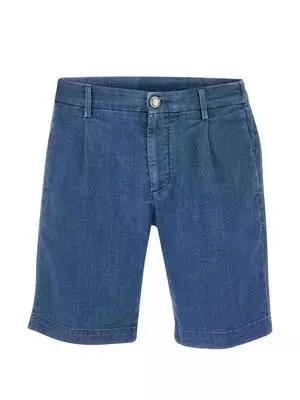 RE-HASH Gimmy Pleated Denim Shorts - Blue