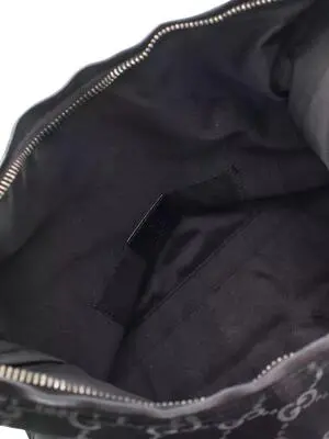 Gucci 2000s Gg Pattern Suede Shoulder Bag