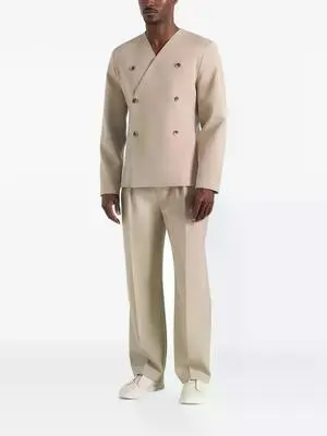 Manière De Voir Timeo In Beige Tailored Kimono Blazer