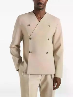 Manière De Voir Timeo In Beige Tailored Kimono Blazer