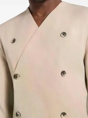 Manière De Voir Timeo In Beige Tailored Kimono Blazer