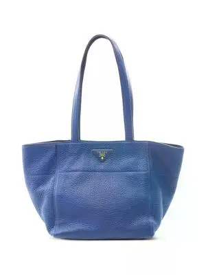 Prada Vit. Daino Tote Bag - Blue