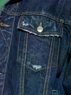 Dsquared2 Distressed Logo-trim Denim Jacket