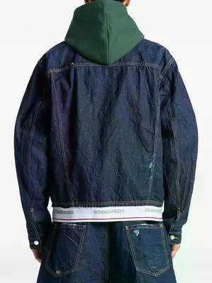 Dsquared2 Distressed Logo-trim Denim Jacket