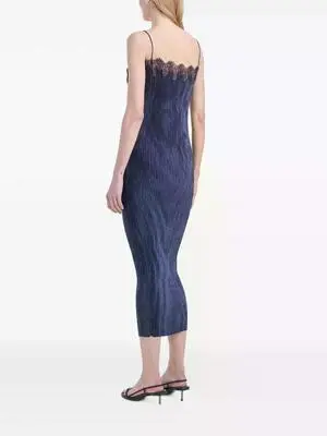 FFORME Lumie Lace-trimmed Plissé Dress