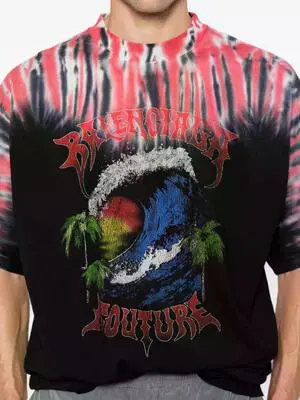 Balenciaga Tie-dye Graphic-print T-shirt