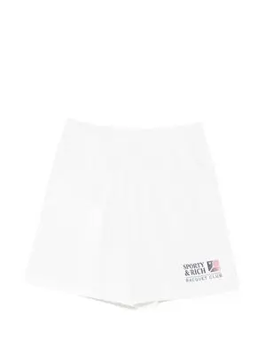 SPORTY & RICH Lena Logo-print Elasticated Shorts