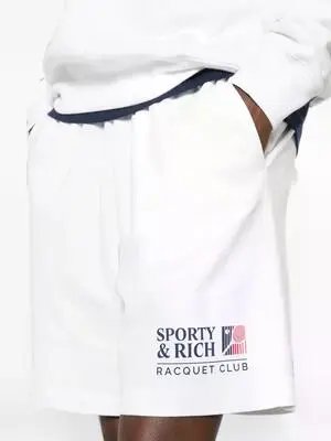 SPORTY & RICH Lena Logo-print Elasticated Shorts