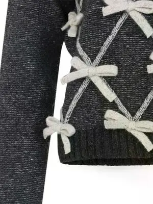 Moschino Argyle Bow-embellished Wool Sweater