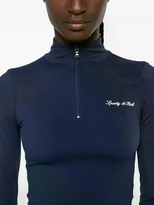 SPORTY & RICH Signature Logo Quarter-zip Performance Top